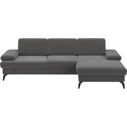 Sit & More sit&more Ecksofa &raquo;Morris L-Form, inkl. Sitztiefenverstellung&laquo; wahlweise mit Armteilverstellung, Bettfunktion & Bettkasten grau 100% Polyester