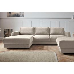 OTTO home Ecksofa &raquo;Hobro L-Form&laquo; in 3 Bezugsqualit&auml;ten in vielen Farben, Design by Morten Georgsen beige Luxus-Microfaser Lederoptik (100% Polyester);