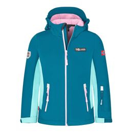 Trollkids Softshelljacke "Oslofjord" in T&uuml;rkis - 56% | Gr&ouml;&szlig;e 98 | Kinder-outdoor-jacken
