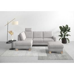 Home Affaire Ecksofa &raquo;Summer L-Form&laquo; mit Ottomane, wahlweise mit Bettfunktion und Bettkasten, Cord-Bezug silber 95% Polyester, 5% Polyamid