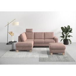 Home Affaire Ecksofa &raquo;Summer L-Form&laquo; mit Ottomane, wahlweise mit Bettfunktion und Bettkasten, Cord-Bezug rosa 95% Polyester, 5% Polyamid