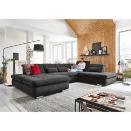 Die PlanBar Wohnlandschaft &raquo;MP-IN17004 U-Form, Breite 382 cm&laquo; Federkern-Polsterung, wahlweise mit Funktionen schwarz 100% Polyester