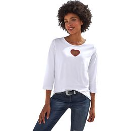 Heine Longsleeve in Wei&szlig; - 56% | Gr&ouml;&szlig;e 36 | Damen-tops