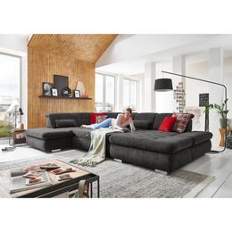 Die PlanBar Wohnlandschaft &raquo;MP-IN17004 U-Form, Breite 382 cm&laquo; Federkern-Polsterung, wahlweise mit Funktionen schwarz 100% Polyester