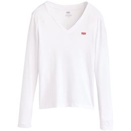 Levi's Levi's Shirt 'Essential Housemark Long Sleeve V-Neck Tee' female White size XS