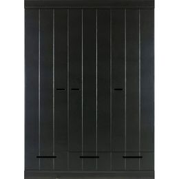 Woood Kleiderschrank &raquo;Connect Garderobenschrank, Mehrzweckschrank mit Schubk&auml;sten&laquo; mit Kleiderstange, Breite 94 cm x H&ouml;he 195 cm schwarz Massivholz