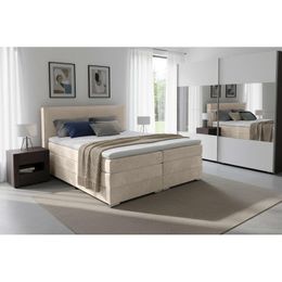 Home Affaire Boxspringbett &raquo;Romeo, Doppel- & Polsterbett, Federkernbett, Komfortbett, 160, 180 cm&laquo; inkl. 6 cm Topper, zwei Bettk&auml;sten, Taschen-