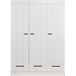 Woood Kleiderschrank &raquo;Connect Garderobenschrank, Mehrzweckschrank mit Schubk&auml;sten&laquo; mit Kleiderstange, Breite 94 cm x H&ouml;he 195 cm wei&szlig; Massivholz