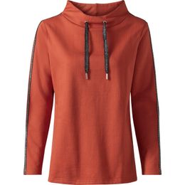 CR&Eacute;ATION L Damen Sweatshirt mit Glitzer-Details rostrot Gr&ouml;&szlig;e 38