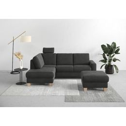 Home Affaire Ecksofa &raquo;Summer L-Form&laquo; mit Ottomane, wahlweise mit Bettfunktion und Bettkasten, Cord-Bezug grau 95% Polyester, 5% Polyamid