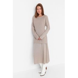Trendyol 2tlg. Outfit in Grau - 63% | Gr&ouml;&szlig;e M | Damen-pullover-cardigans