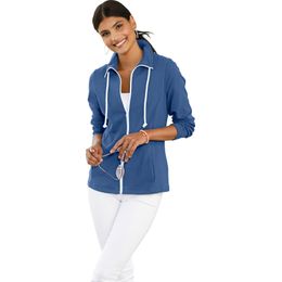 CR&Eacute;ATION L Damen Sweatjacke aus Interlock-Jersey, formstabil jeansblau Gr&ouml;&szlig;e 54