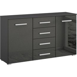 Rauch Schubkastenkommode &raquo;Sideboard Kommode Kombikommode KOLUNA mit Hochglanzfront&laquo; Breite 120 cm, vier gro&szlig;e Schubladen, mit insgesamt 4 Einlegeb&ouml;den
