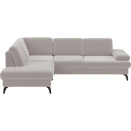 Sit & More sit&more Ecksofa &raquo;Morris L-Form, inkl. Sitztiefenverstellung&laquo; wahlweise mit Armteilverstellung, Bettfunktion & Bettkasten grau 100% Polyester