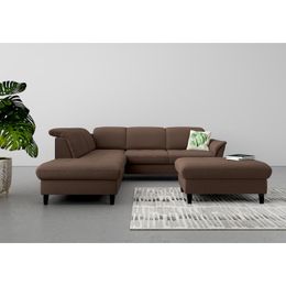 Sit & More sit&more Ecksofa &raquo;Maggiore L-Form&laquo; wahlweise mit Kopfteilverstellung, Bettfunktion und Stauraum braun 98% Polyester, 2% Polyamid