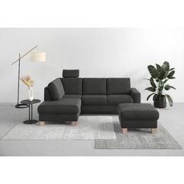 Home Affaire Ecksofa &raquo;Summer L-Form&laquo; mit Ottomane, wahlweise mit Bettfunktion und Bettkasten, Cord-Bezug grau 95% Polyester, 5% Polyamid