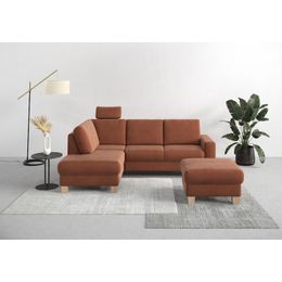 Home Affaire Ecksofa &raquo;Summer L-Form&laquo; mit Ottomane, wahlweise mit Bettfunktion und Bettkasten, Cord-Bezug rosa 95% Polyester, 5% Polyamid