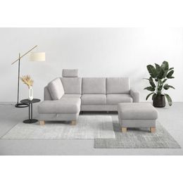 Home Affaire Ecksofa &raquo;Summer L-Form&laquo; mit Ottomane, wahlweise mit Bettfunktion und Bettkasten, Cord-Bezug silber 95% Polyester, 5% Polyamid