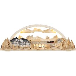 LED Schwibbogen &raquo;Diorama-Leuchte Winterland Erzgebirge exklusiv&laquo; 72x24x13 cm (BxHxT) Holz teilmassiv