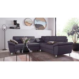 Sit & More sit&more Ecksofa &raquo;Sorano L-Form&laquo; wahlweise mit Bett- und Relaxfunktion, inkl. Bettkasten grau