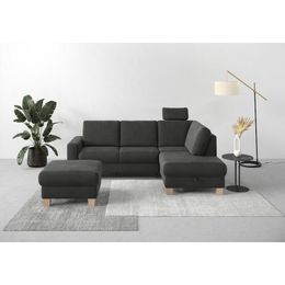 Home Affaire Ecksofa &raquo;Summer L-Form&laquo; mit Ottomane, wahlweise mit Bettfunktion und Bettkasten, Cord-Bezug grau 95% Polyester, 5% Polyamid