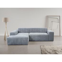 WERK2 Ecksofa &raquo;Zeus-L modern & zeitlos, Breite 253 cm, bequemes Sofa&laquo; Curvy Trend Ecksofa mit urbaner Optik grau 90% Polyester, 10% Nylon