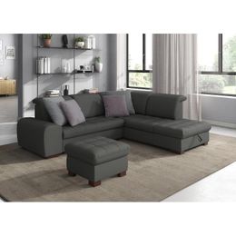 Sit & More sit&more Ecksofa &raquo;Luxor L-Form&laquo; wahlweise mit Bettfunktion, Stauraum und Kopfteilverstellung grau Luxus-Microfaser ALTARA NUBUCK (100% Polyester);Soft
