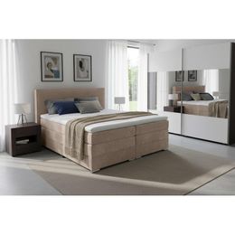 Home Affaire Boxspringbett &raquo;Romeo, Doppel- & Polsterbett, Federkernbett, Komfortbett, 160, 180 cm&laquo; inkl. 6 cm Topper, zwei Bettk&auml;sten, Taschen-