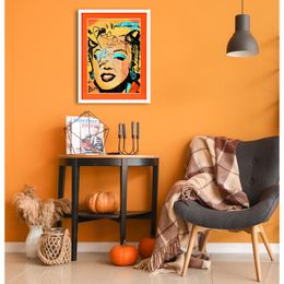 queence Bild mit Rahmen &raquo;Marilyn Monroe, orange&laquo; Bilder von Frauen Film Filmfiguren Frau Gesicht 1 Stk. tlg. Poster mit buntem Acrylglas Passepartout 