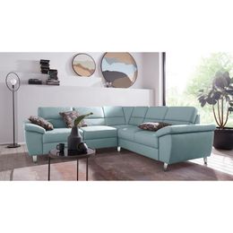 Sit & More sit&more Ecksofa &raquo;Sorano L-Form&laquo; wahlweise mit Bett- und Relaxfunktion, inkl. Bettkasten blau
