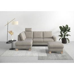 Home Affaire Ecksofa &raquo;Summer L-Form&laquo; mit Ottomane, wahlweise mit Bettfunktion und Bettkasten, Cord-Bezug grau 95% Polyester, 5% Polyamid