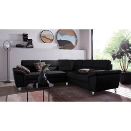 Sit & More sit&more Ecksofa &raquo;Sorano L-Form&laquo; wahlweise mit Bett- und Relaxfunktion, inkl. Bettkasten schwarz