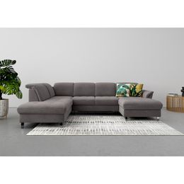 Sit & More sit&more Wohnlandschaft &raquo;Maggiore U-Form&laquo; wahlweise mit Kopfteilverstellung, Bettfunktion und Stauraum grau 95% Polyester, 5% Polyamid