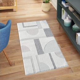 Carpet City Teppich &raquo;LOUNGE 9992&laquo; rechteckig 15 mm H&ouml;he Kurzflor-Teppich Modern, Hoch-Tief-Struktur, Wohnzimmer, Schlafzimmer grau Obermaterial: 100% Polyester