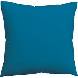 Schlafgut Kissenbezug &raquo;Premium Kissenbezug Woven Satin (1 St)&laquo; Ton-in-Ton Rei&szlig;verschluss, Fadendichte von 300tc, Uni, OEKO Tex blau Mako-Satin, Obermaterial: 
