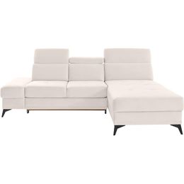 Home Affaire Ecksofa &raquo;Cardiz L-Form&laquo; inkl.Kopfteilverstellung und Federkern wahlweise mit Bettfunktion beige Webstoff (100% Polyester);Luxus-