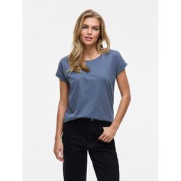 Vila Damen Rundhalsshirt &raquo;VIDREAMERS NEW PURE T-SHIRT/SU-NOOS&laquo; Baumwollmischung, regular fit blau S