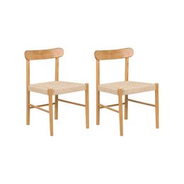 Beliani 2er-Set Esszimmerstuhl EAGAN in Braun/Beige | Gr.: onesize