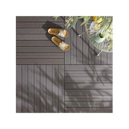 home24 12er-Set Terrassenfliese Thish in Grau | Gr.: onesize