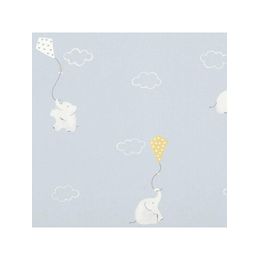 Casadeco My Little World Stoff Elefanten hellblau lime weiss | Gr.: onesize