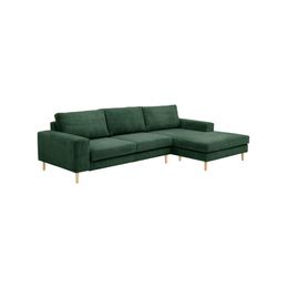58 aufm Kessel SOFA mit Longchair rechts Kaylynn Cordstoff dunkelgr&uuml;n | Gr.: onesize