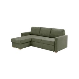 58 aufm Kessel ECKSOFA mit Auszugsbett Kaysa Flachgewebe gr&uuml;n | Gr.: onesize