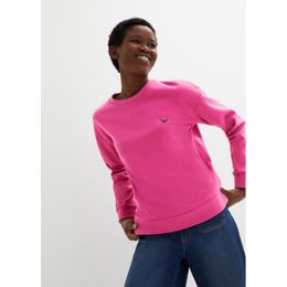 bonprix Damen bonprix Sweatshirt &raquo;Sweatshirt mit Stickerei&laquo;, l&auml;ssig geschnittene Passform, bestickte Optik, ohne Verschluss rosa 40/42 (M)