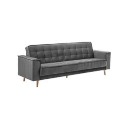 58 aufm Kessel SOFA 3-Sitzer mit Bettfunktion Kavindra Samtvelours anthrazit | Gr.: onesize