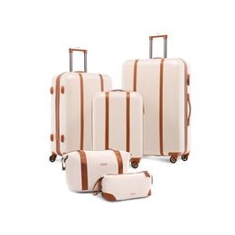 FERG&Eacute; FERG&Eacute; Kofferset Hartschale 5-teilig Koffer Set Reisegep&auml;ck MILANO in beige | Gr.: onesize
