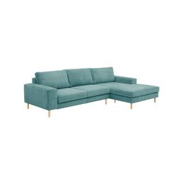 58 aufm Kessel SOFA mit Longchair rechts Kaylynn Cordstoff eisblau | Gr.: onesize