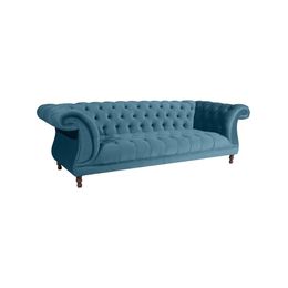 58 aufm Kessel CHESTERFIELD Sofa 3-Sitzer Kaylin Samtvelours petrol | Gr.: onesize