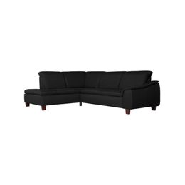 58 aufm Kessel ECKSOFA mit Ottomane links Kaylil Flachgewebe schwarz | Gr.: onesize