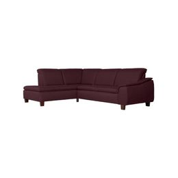58 aufm Kessel ECKSOFA mit Ottomane links Kaylil Flachgewebe burgund | Gr.: onesize