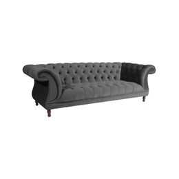 58 aufm Kessel CHESTERFIELD Sofa 3-Sitzer Kaylin Samtvelours anthrazit | Gr.: onesize